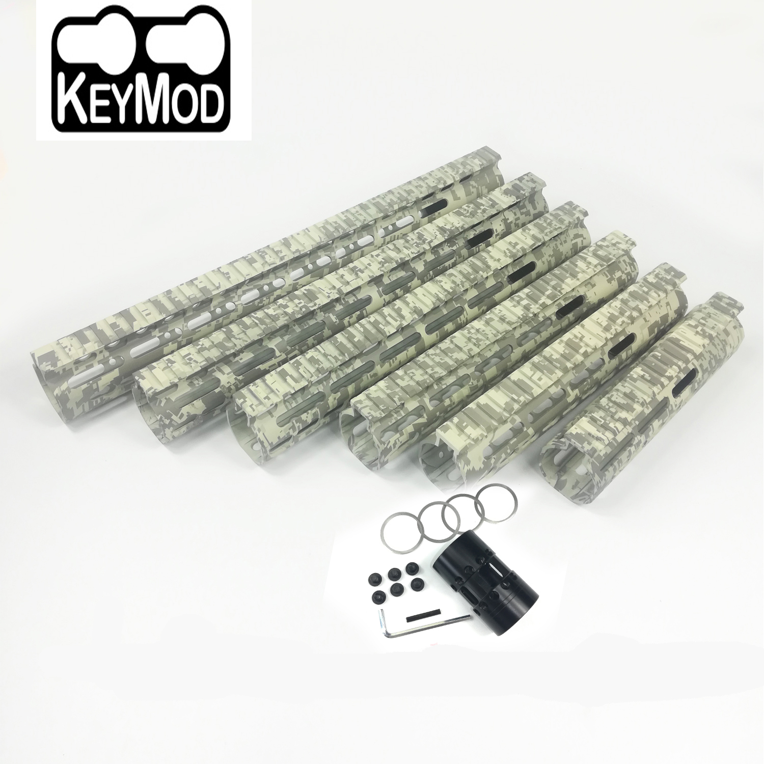 7/9/10/12/13.5/15 Inch Keymod Handguards Monolithic top rail Camouflage ...