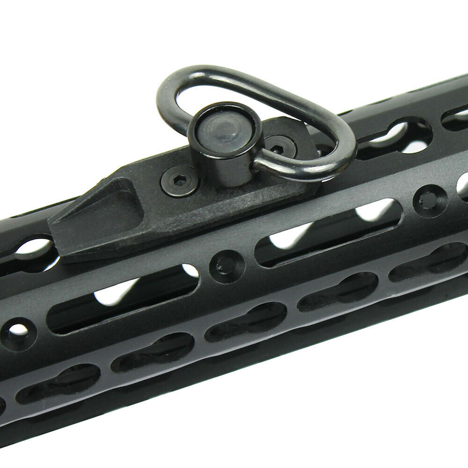 Tactical QD KEYMOD Sling Swivel Mount / Rail Section - Push Button Steel